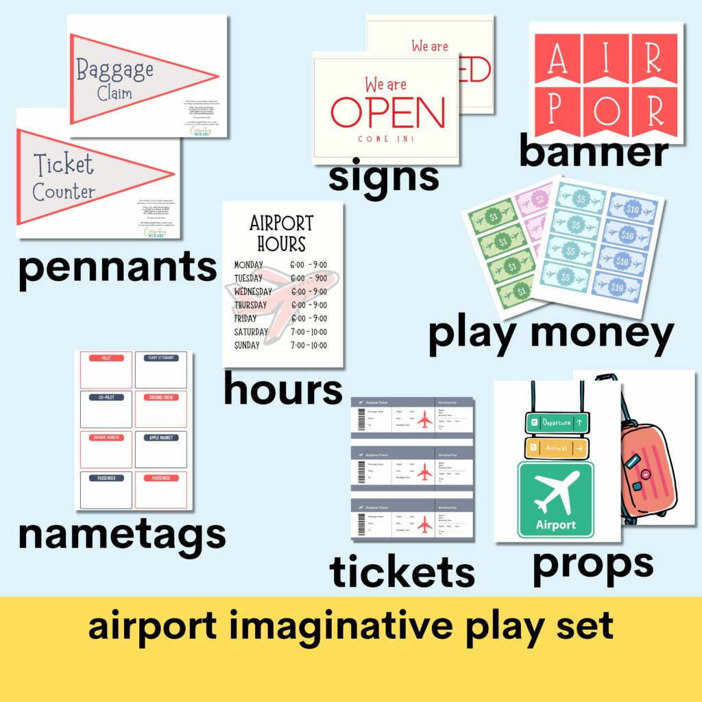 Airport Dramatic Play Printables Set