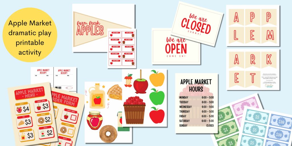 Apple Market Dramatic Play Printables Set