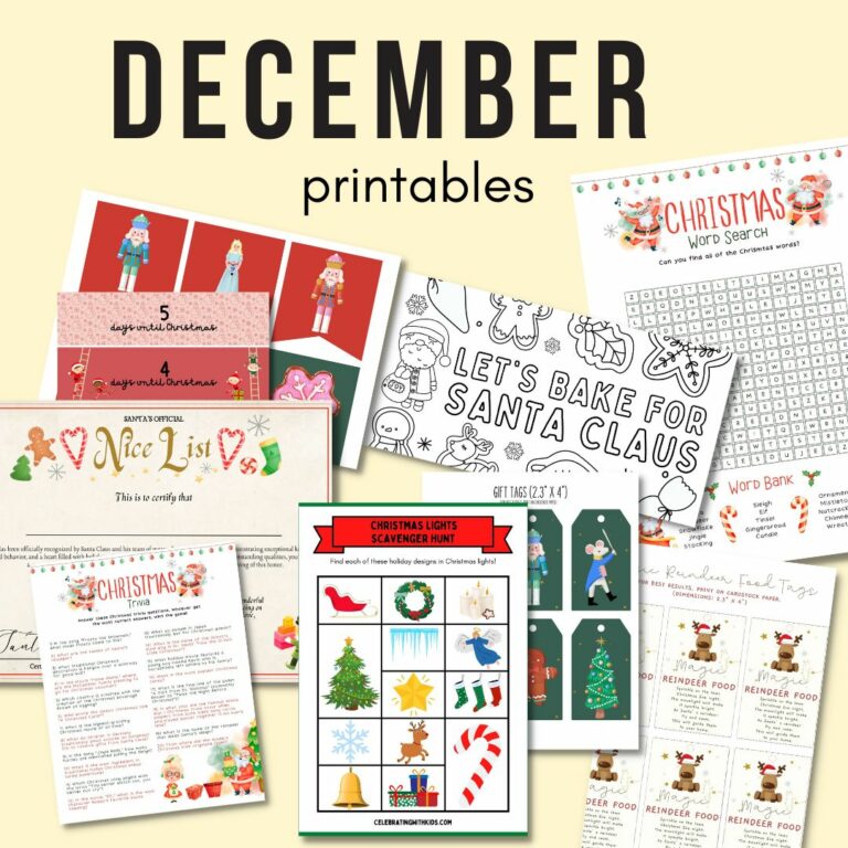 Winter Holidays Printables Bundle